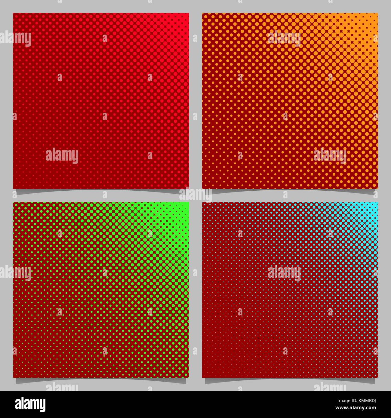 Abstract halftone circle pattern background set - squared vector ...