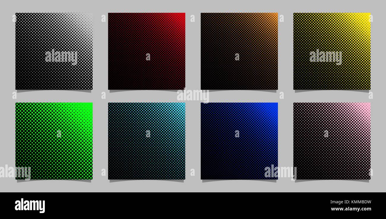 Digital halftone circle pattern background design set - vector ...