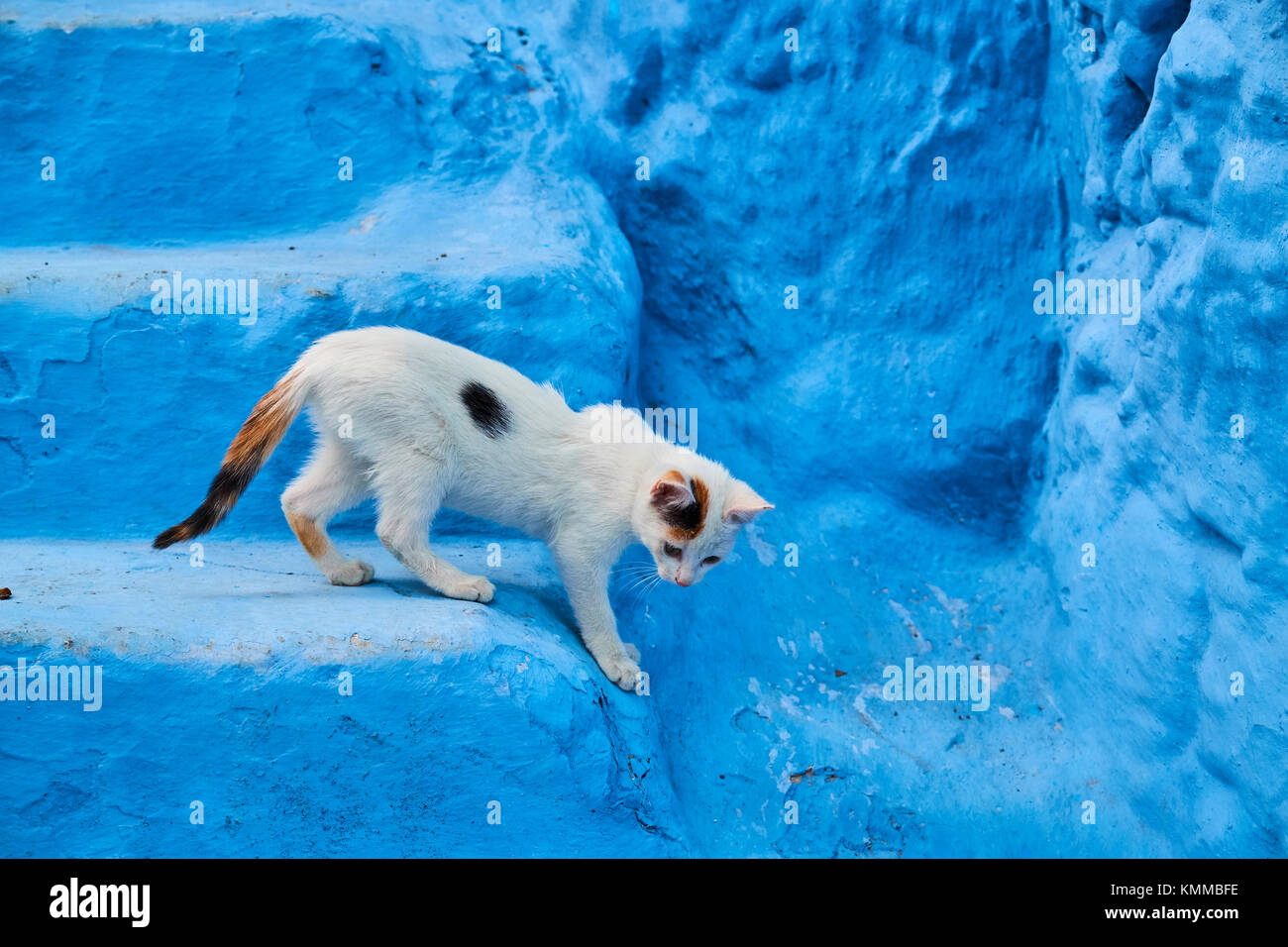 Morocco, Rif area, Chefchaouen (Chaouen) town, the blue city, street ...