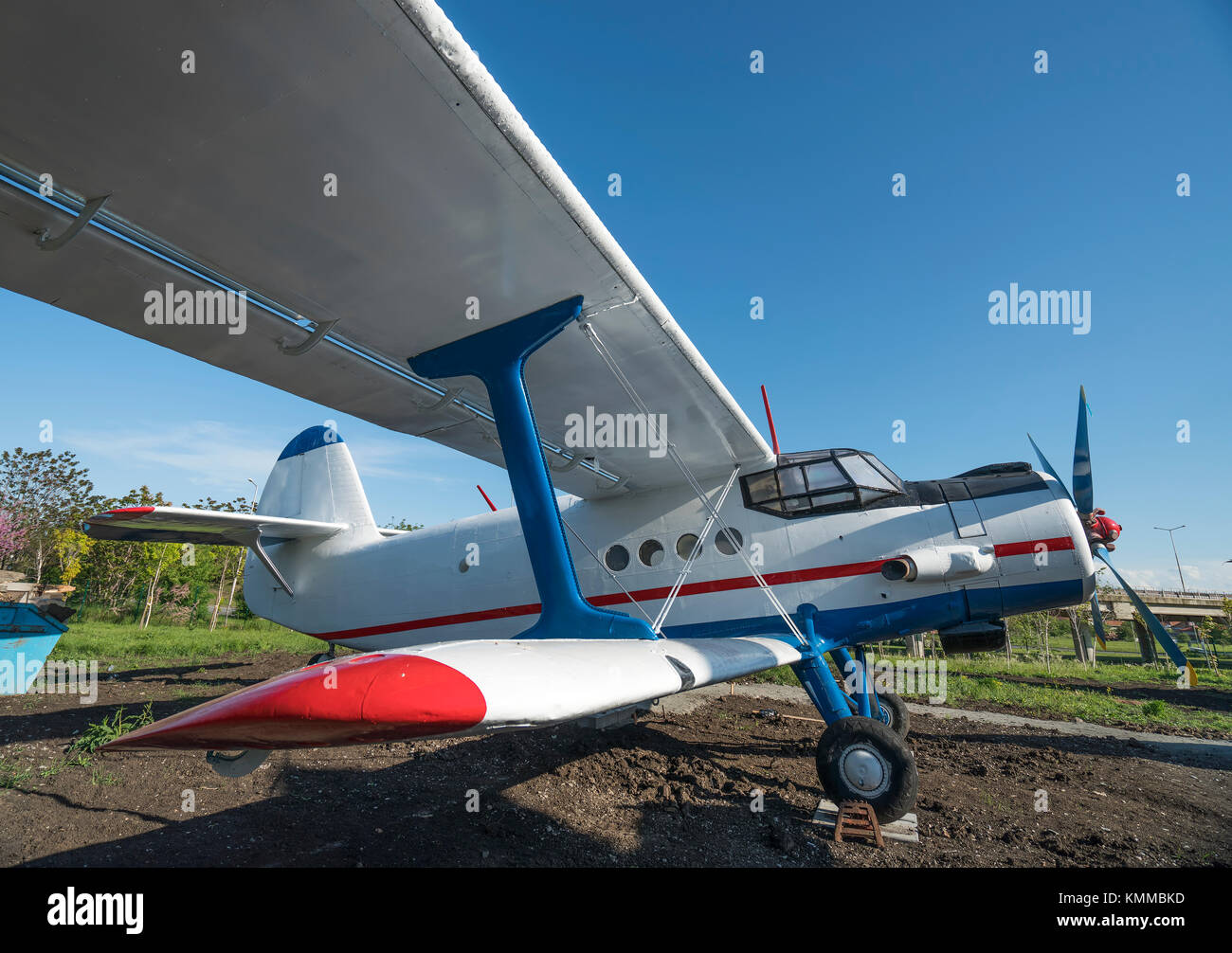 biplane side close-up view Stock Photo - Alamy