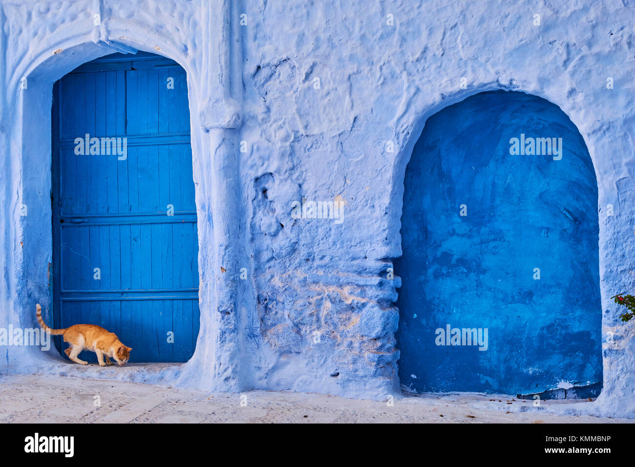 Morocco, Rif area, Chefchaouen (Chaouen) town, the blue city, street ...