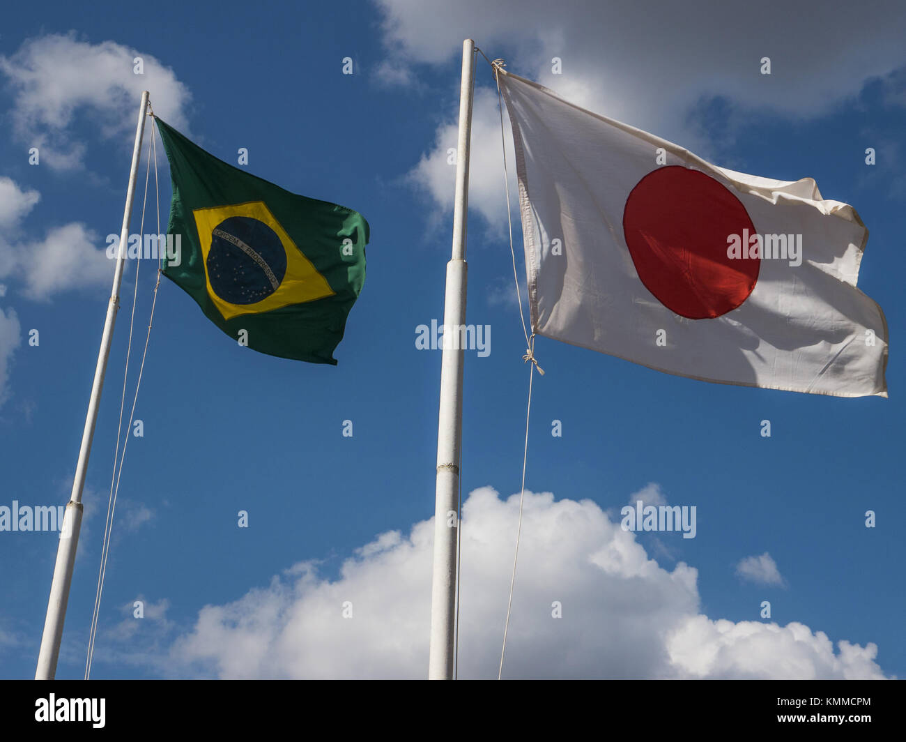 Flags of Japan and Brazil Stock Photo - Alamy