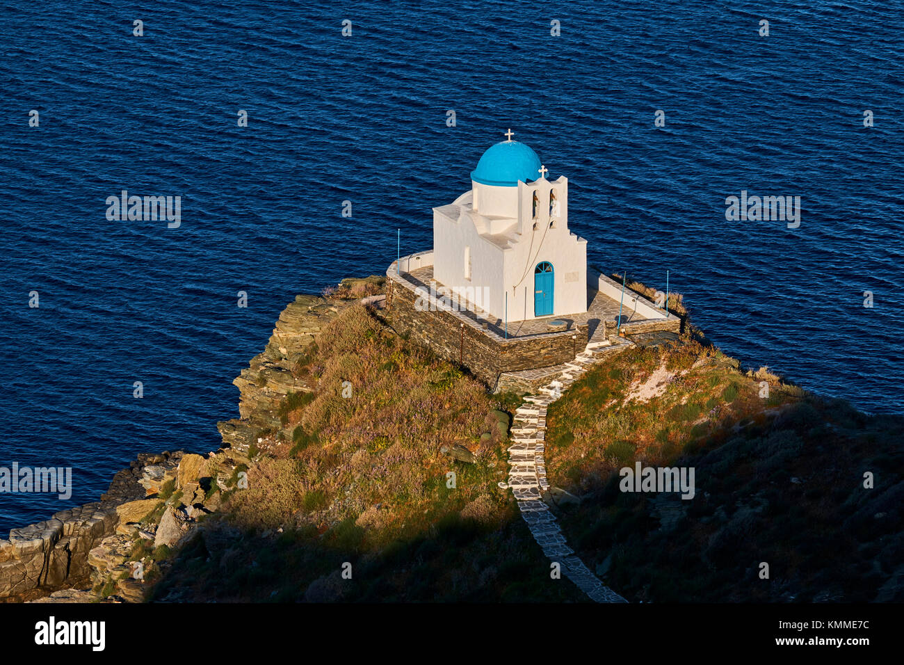 Greece, Cyclades islands, Sifnos, Seven Martyrs chapel, Kastro village ...