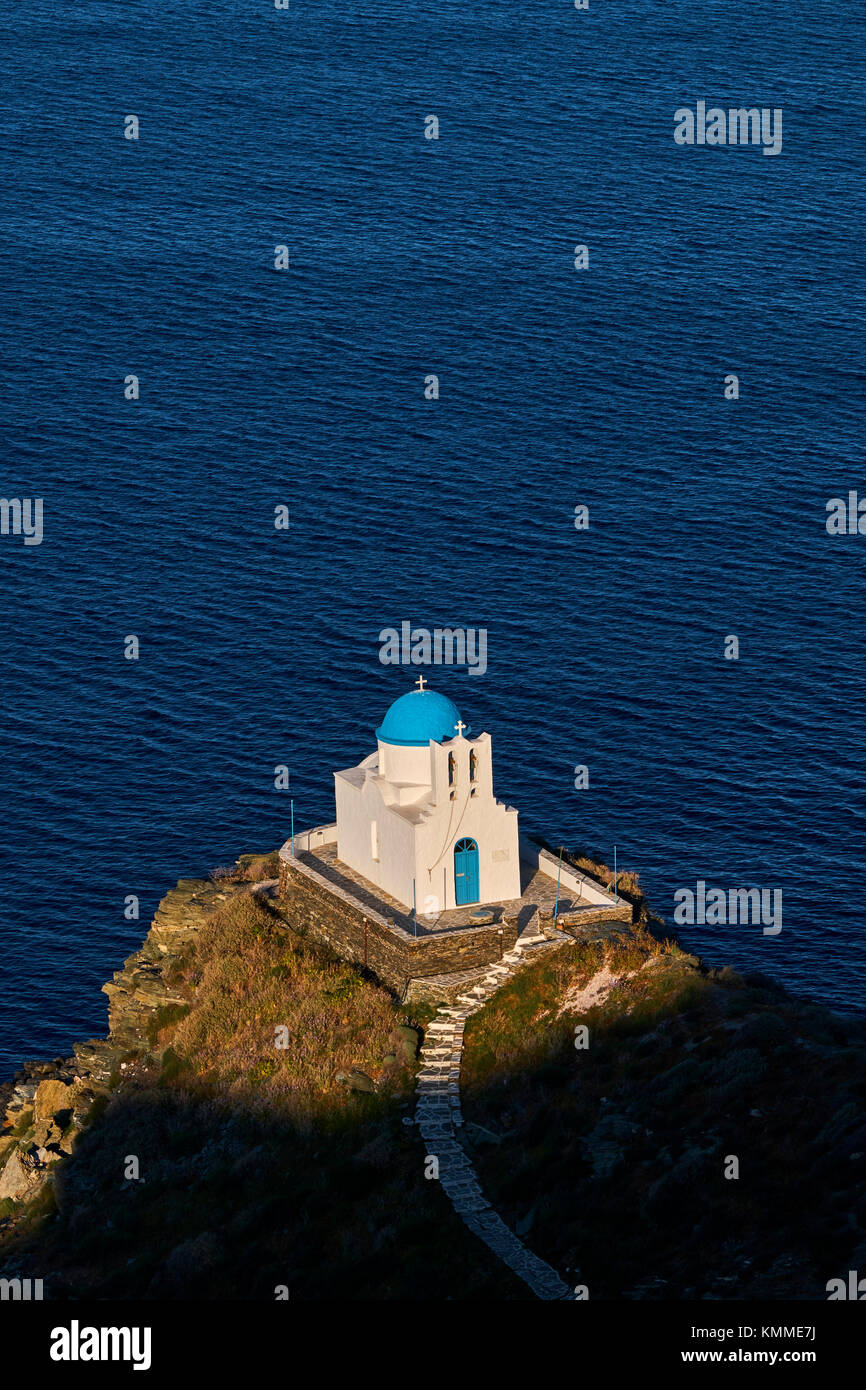 Greece, Cyclades islands, Sifnos, Seven Martyrs chapel, Kastro village ...