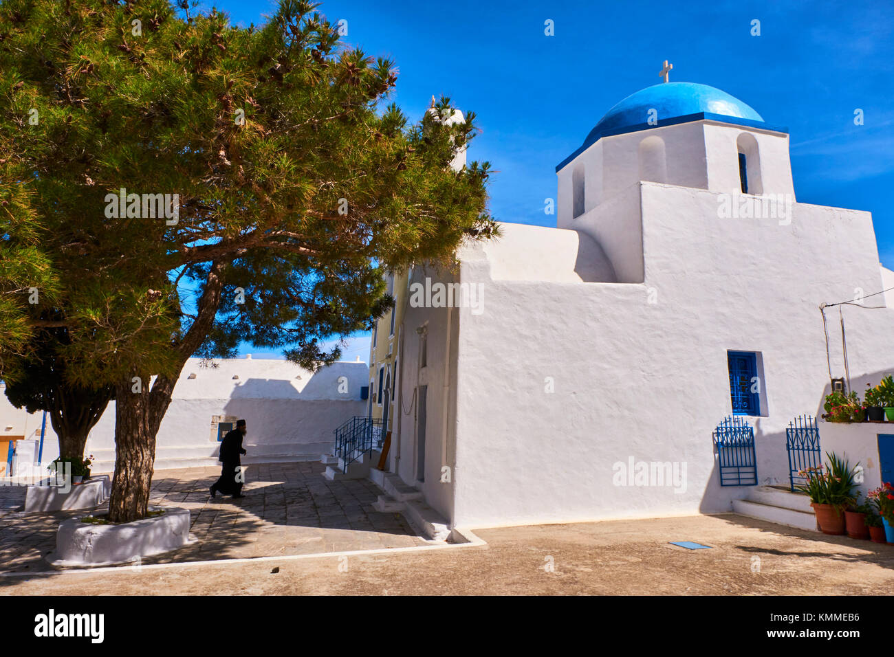 Greece, Cyclades islands, Amorgos, Katapola bay, Langada village Stock ...