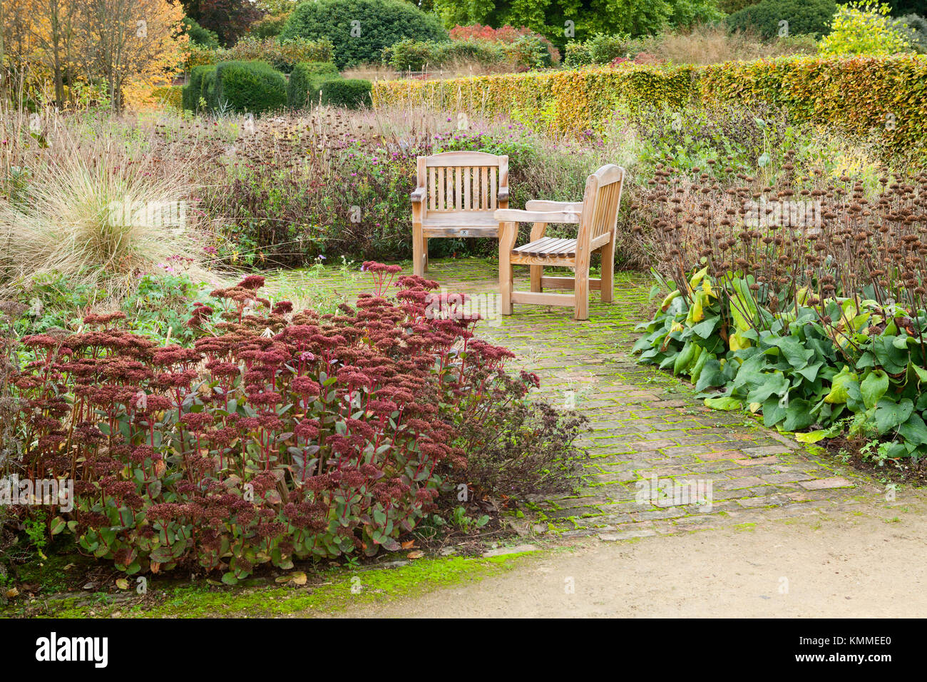 Scampston Hall Walled Garden, North Yorkshire, in Autumn. October 2017 ...
