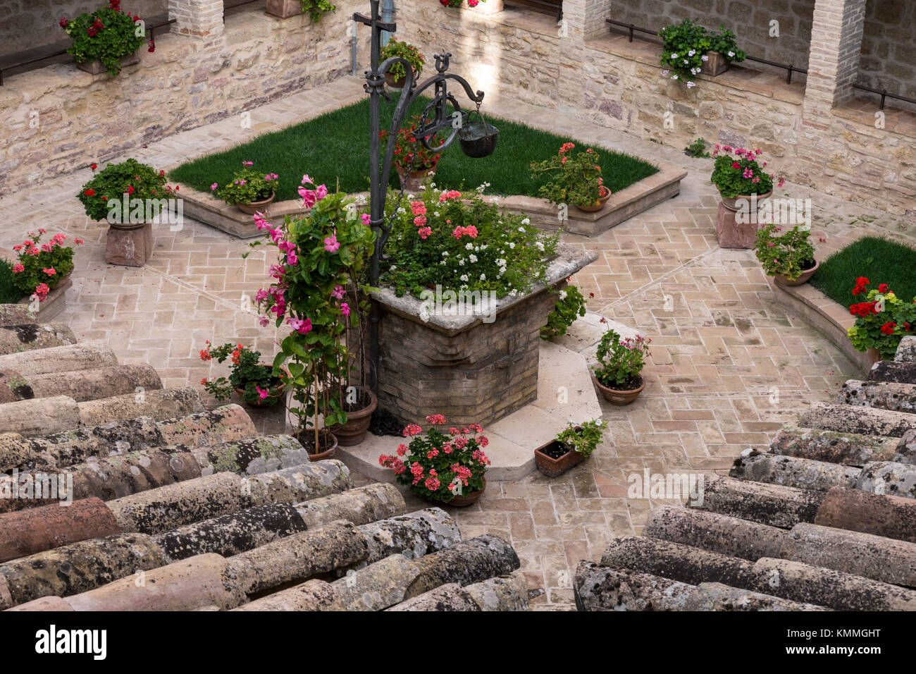 View of a cloister of an ancient Franciscan convent in assisi Stock ...