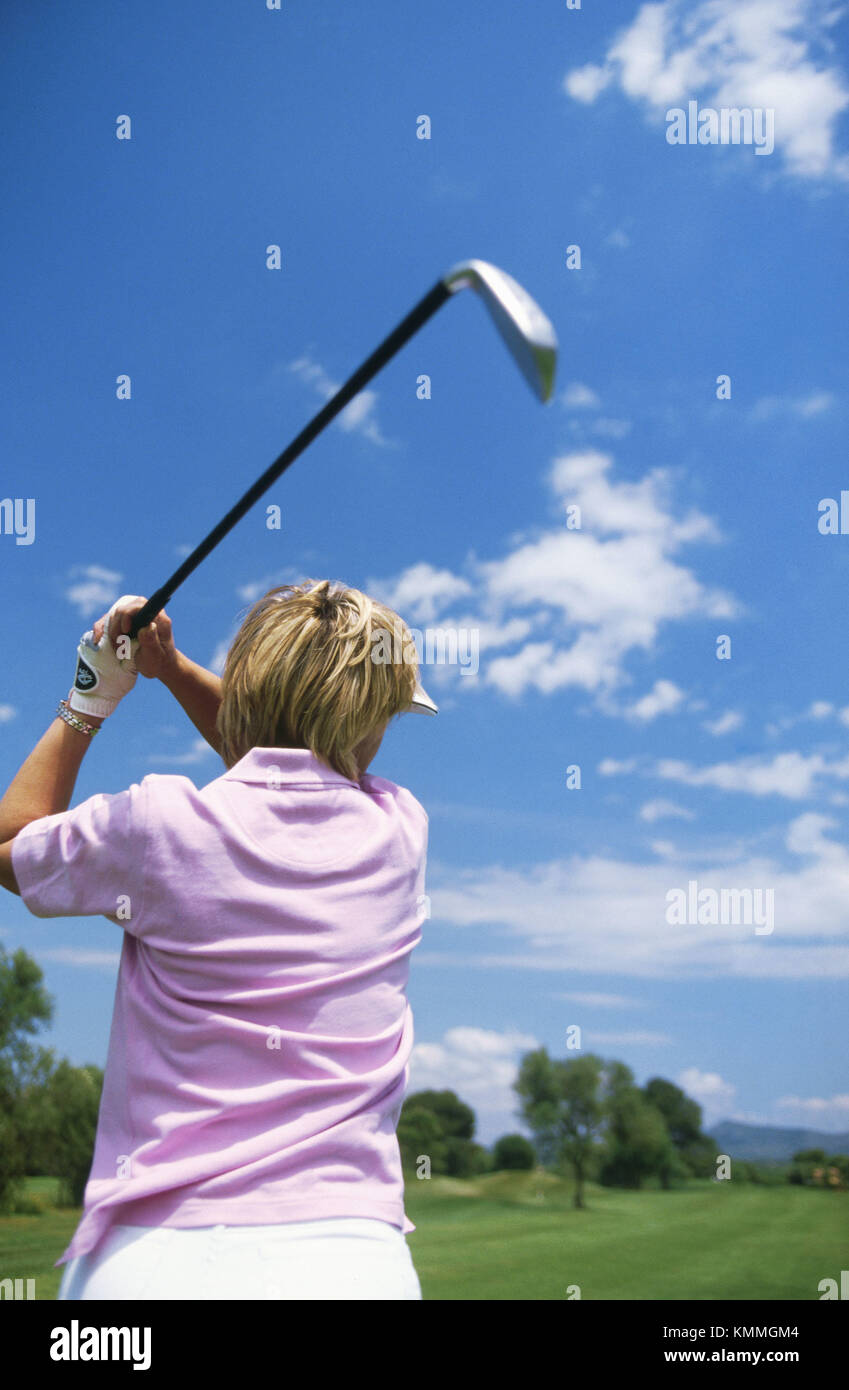 Female golfer rear view hi-res stock photography and images - Alamy