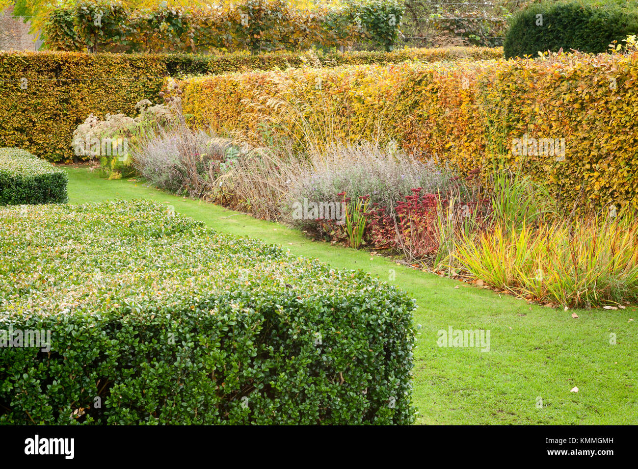 Scampston Hall Walled Garden, North Yorkshire, in Autumn. October 2017 ...