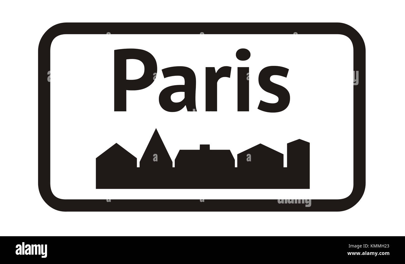 Paris sign road illustration Stock Photo - Alamy