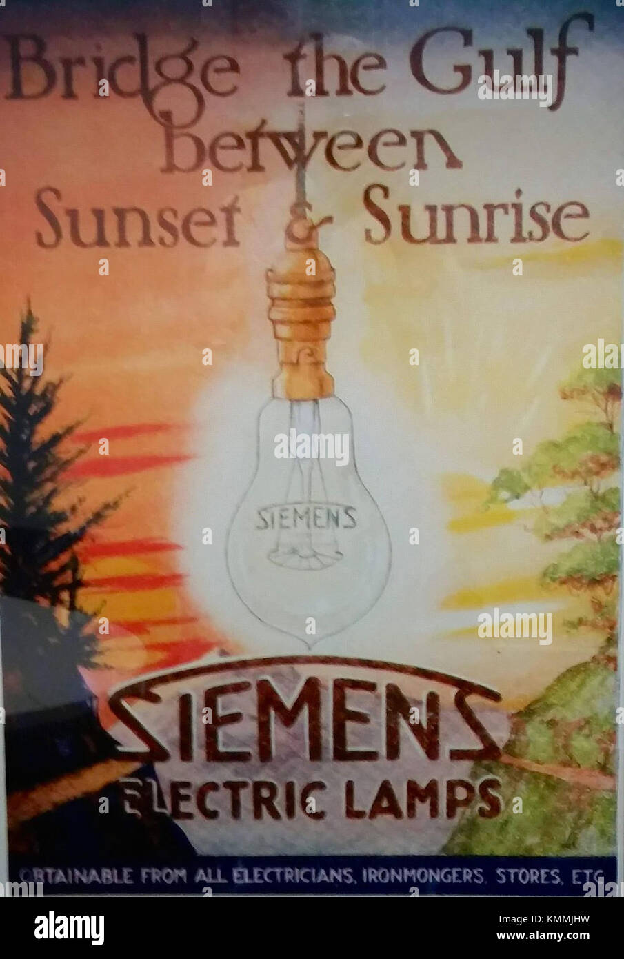 This vintage Siemens poster highlights the company’s branding and ...