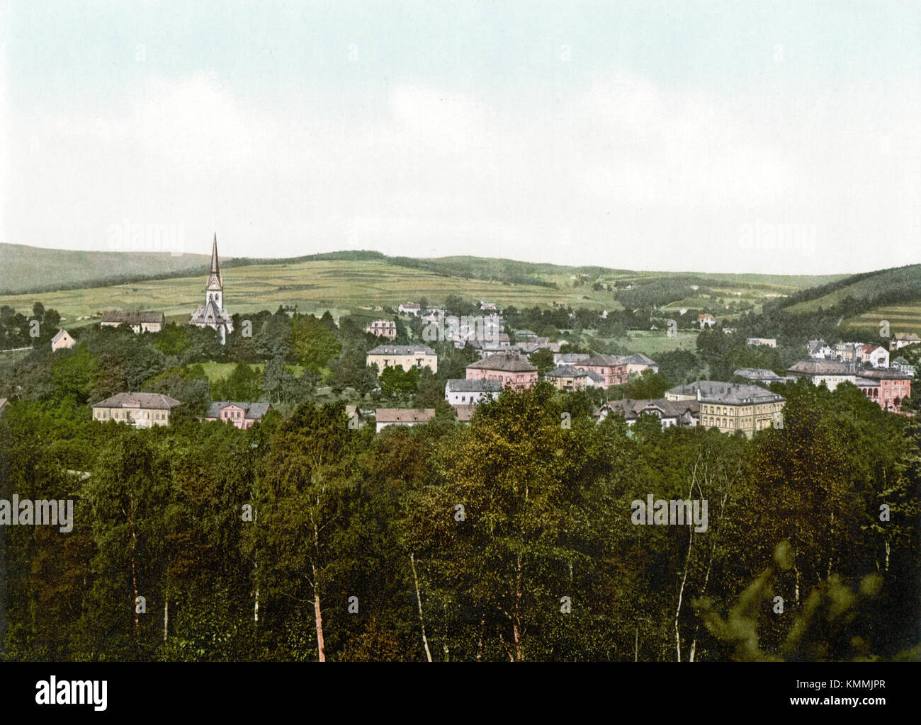 A vintage photograph of Bad Elster, Germany, taken around 1900. The ...