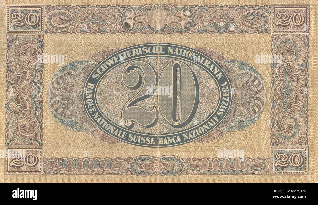The CHF20 bill is a Swiss banknote featuring distinct design elements ...