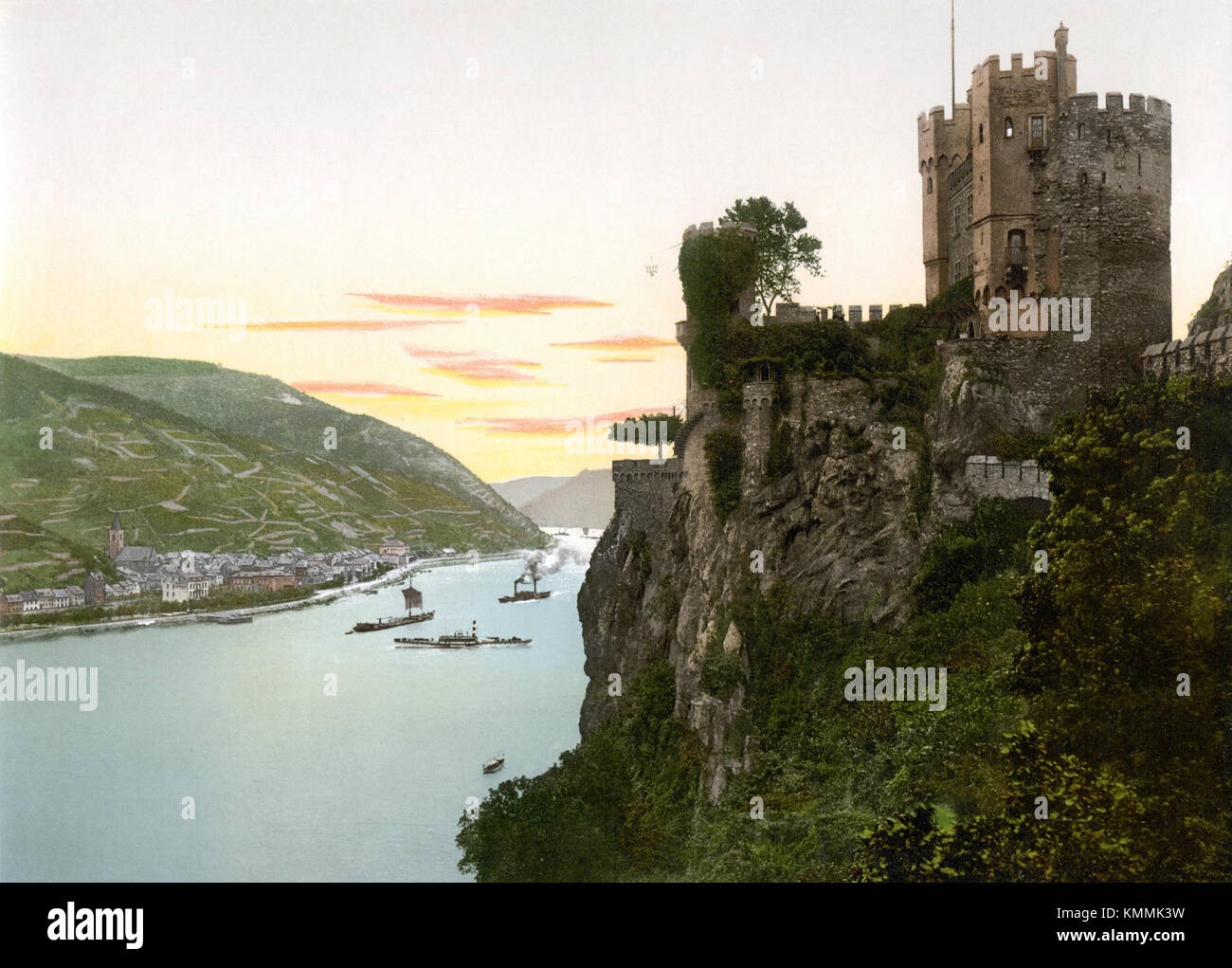 Burg Rheinstein is a medieval castle located on the banks of the Rhine ...