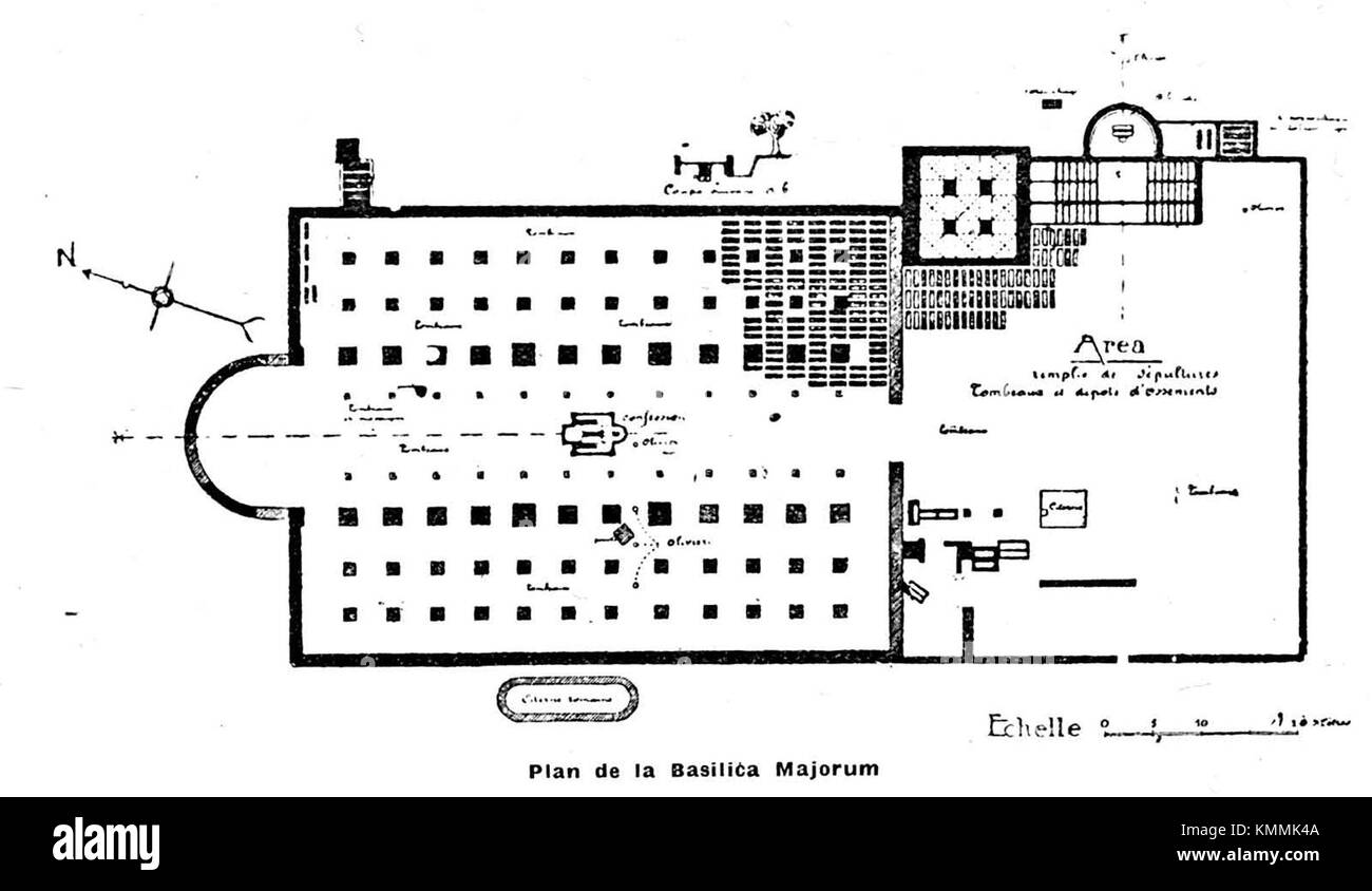 The Basilica Majorum plan depicts a detailed architectural layout of an ...