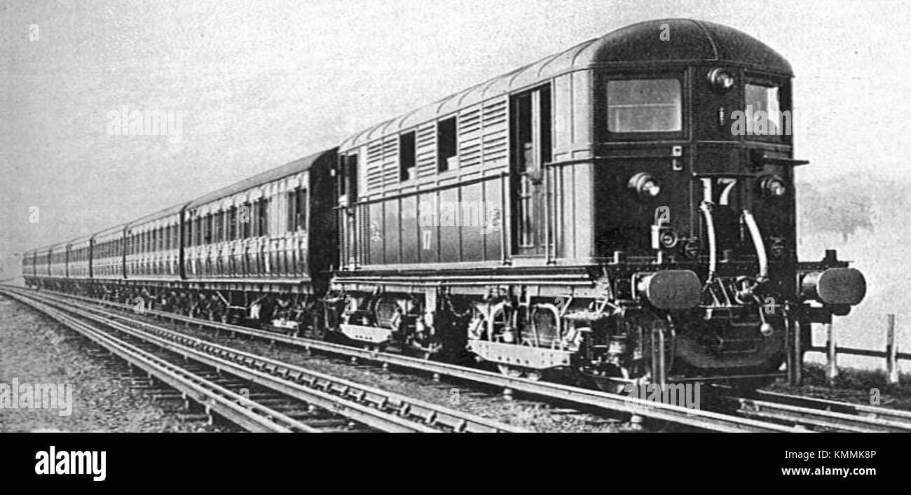 The electric locomotive and train, featured in C.J. Allen's 'Steel ...
