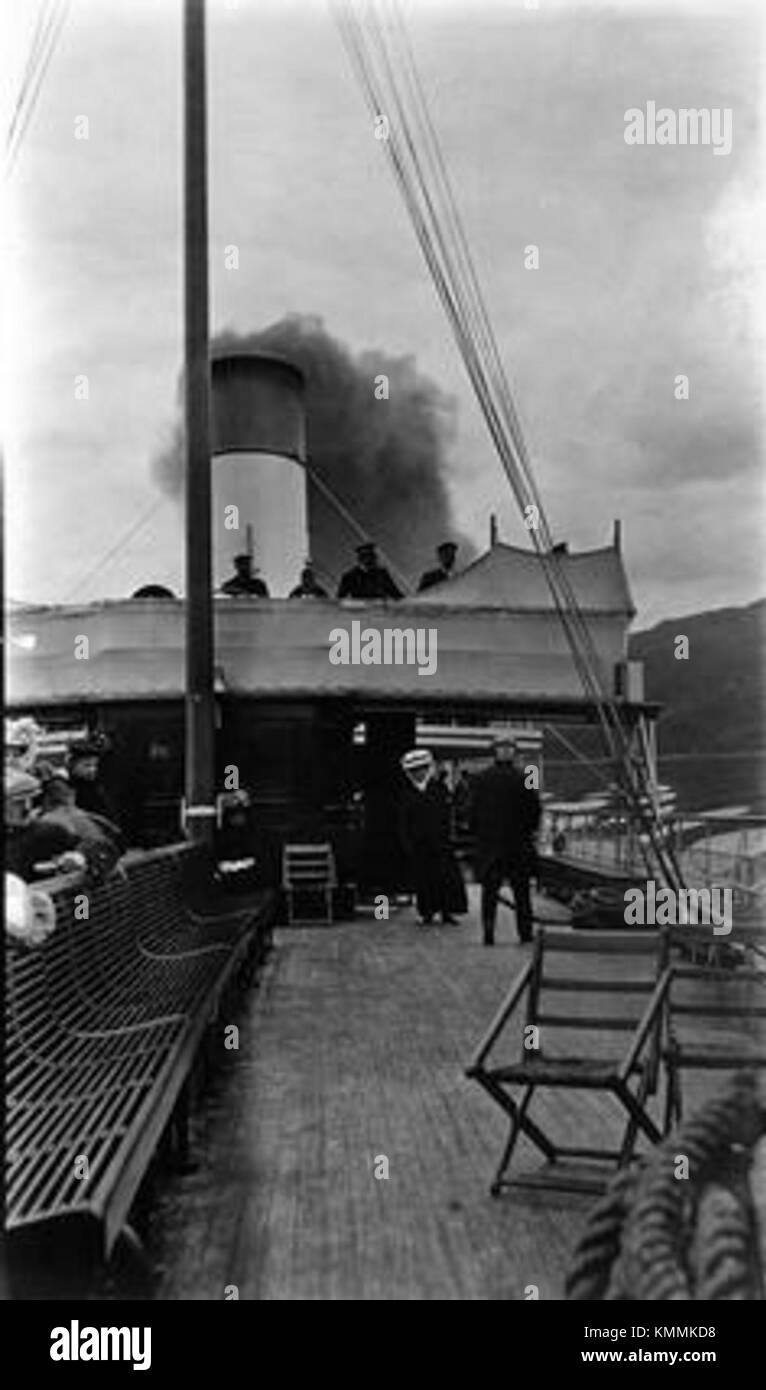 A photograph of the foredeck of the *King Edward*, a ship that is ...