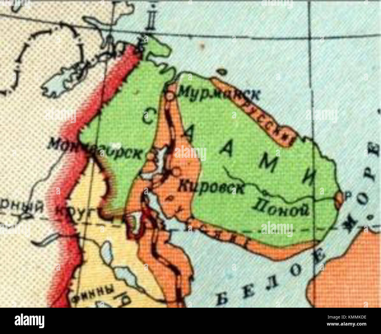 The Kildin Saami map is a historical cartographic document detailing ...