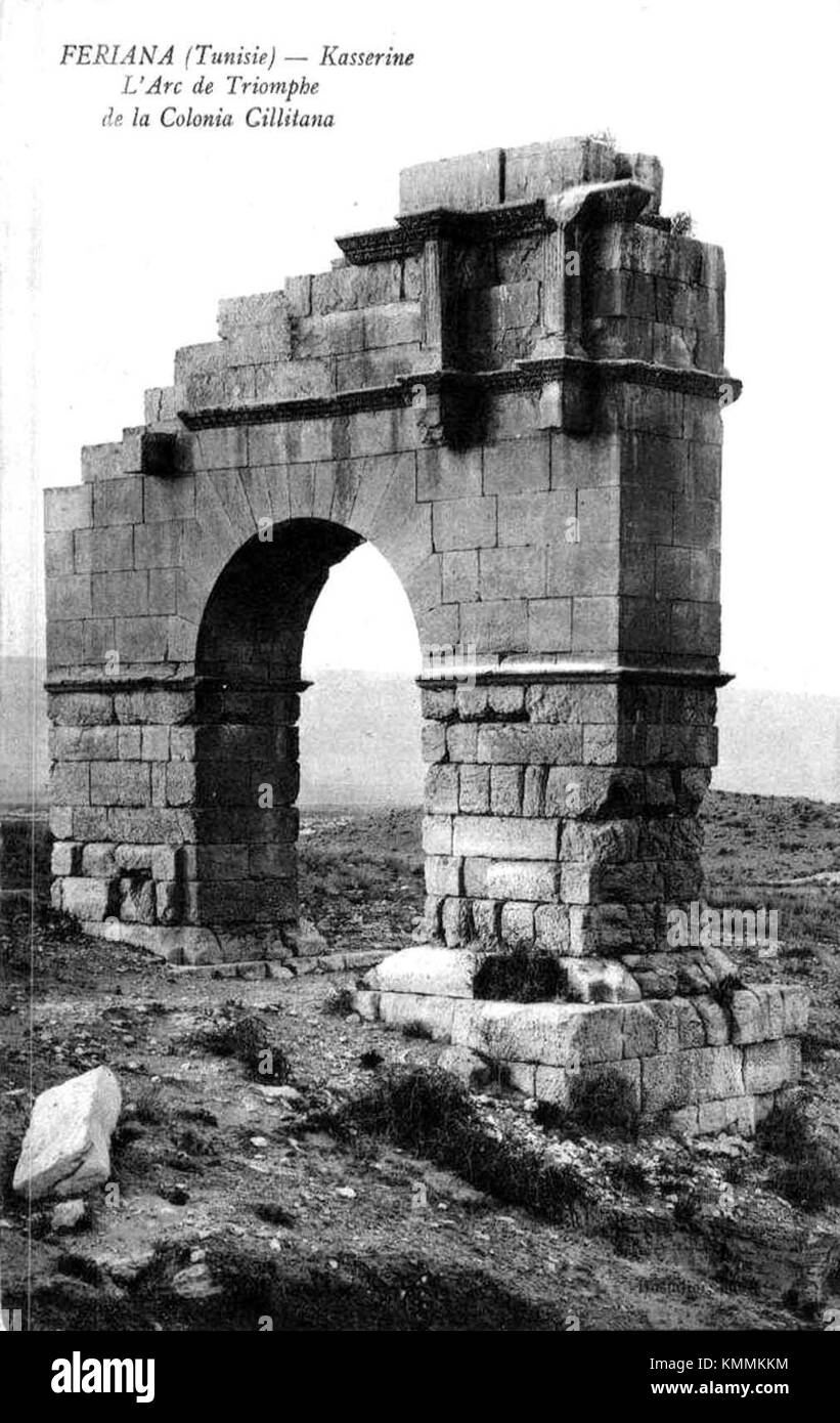 The 'Kasserine Arctriomphe Gilli' image likely depicts the historic ...