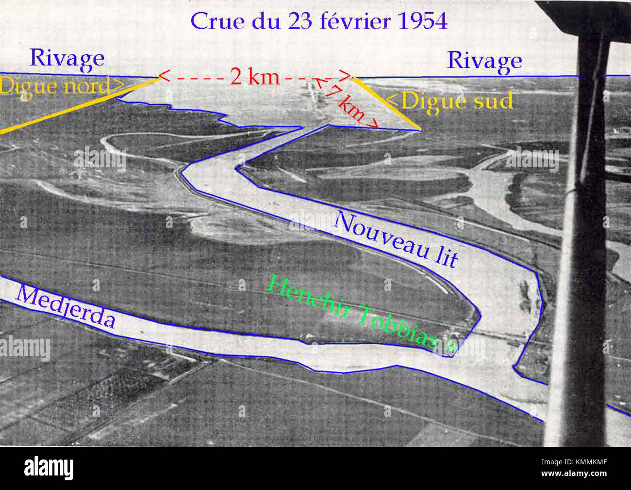 The 1954 flood of the Medjerda River in Tunisia, which caused ...