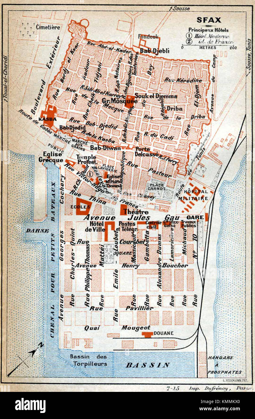 The 1916 Plan of Sfax is a historical map detailing the layout of Sfax ...