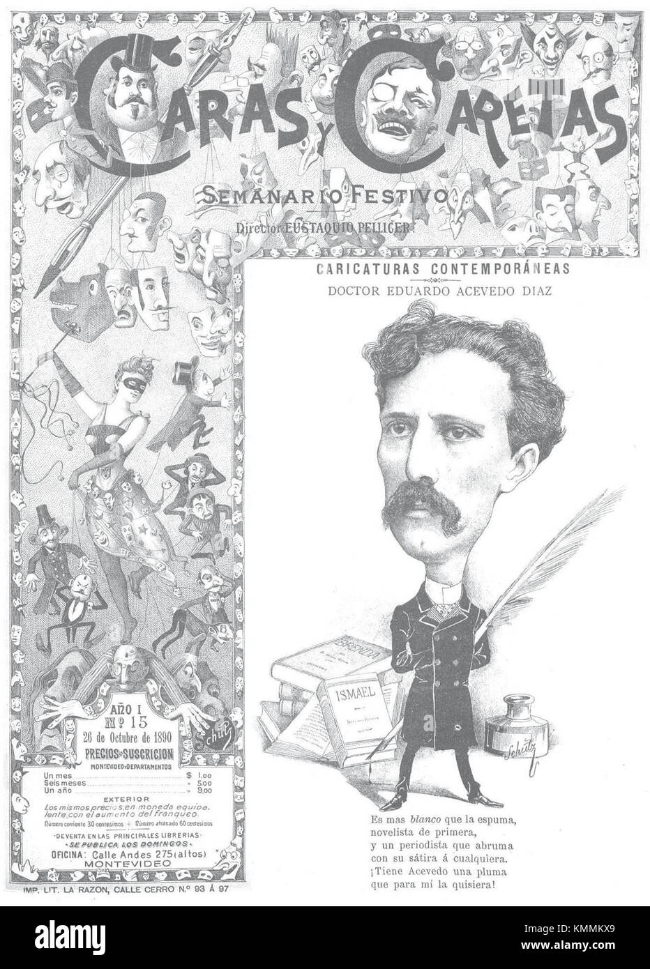 The cover of the Caras y Caretas magazine, issue number 15, from ...