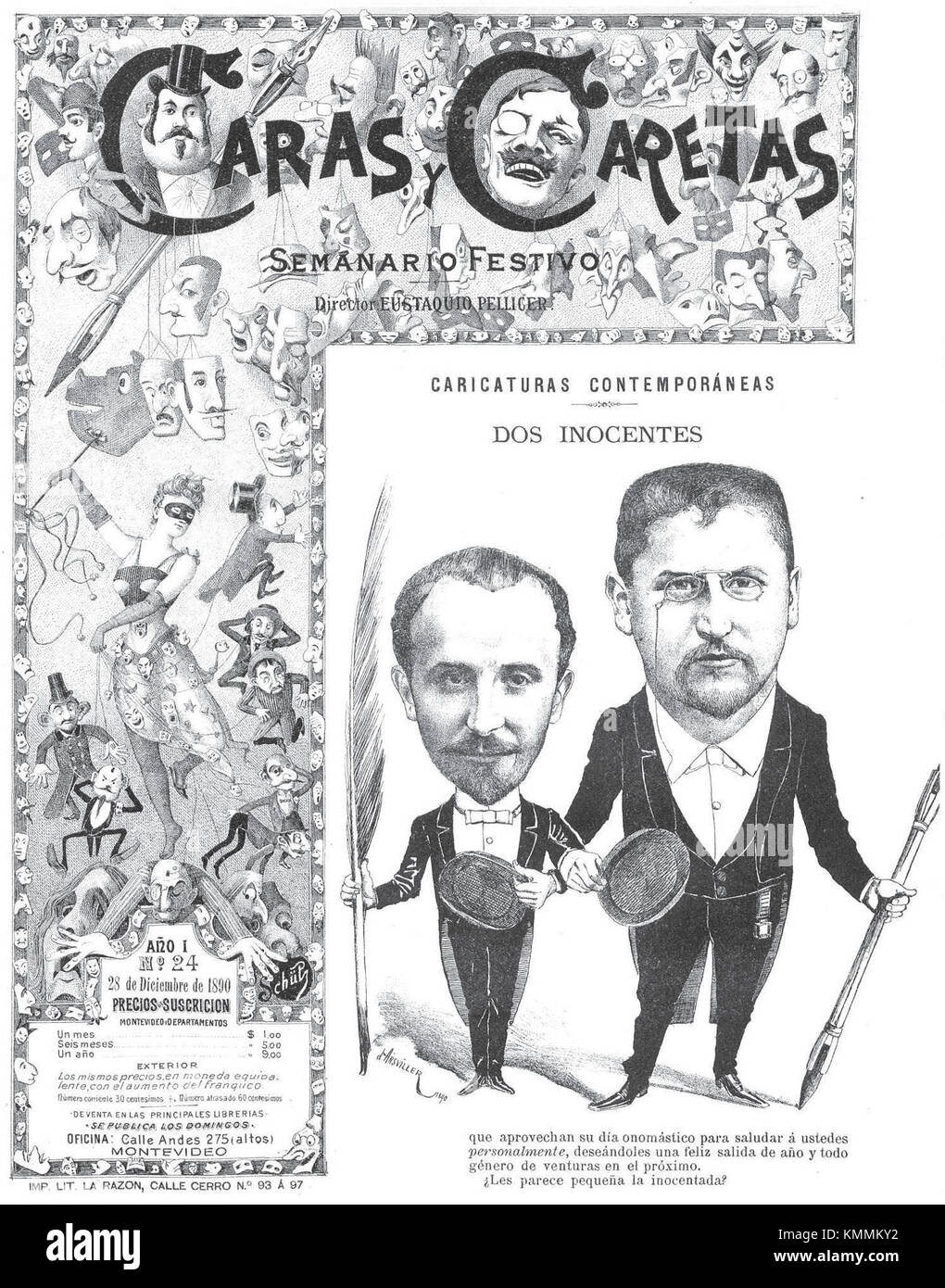 The Portada Caras y Caretas from December 28, 1890, is a cover page ...