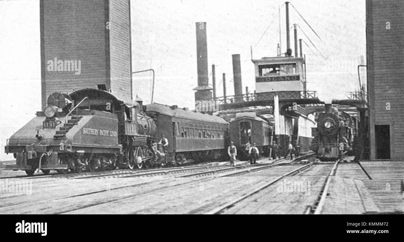 This photograph shows the Sunset Limited train ferry at Port Costa ...