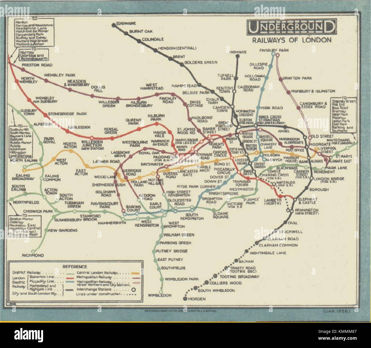 The 1926 London Underground map is a historical representation of the ...