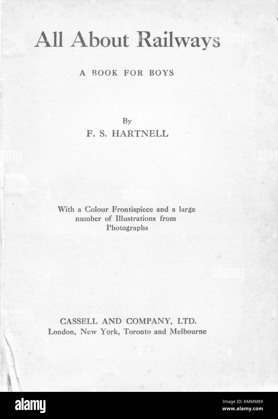 The title page of *All About Railways* by Hartnell provides an ...