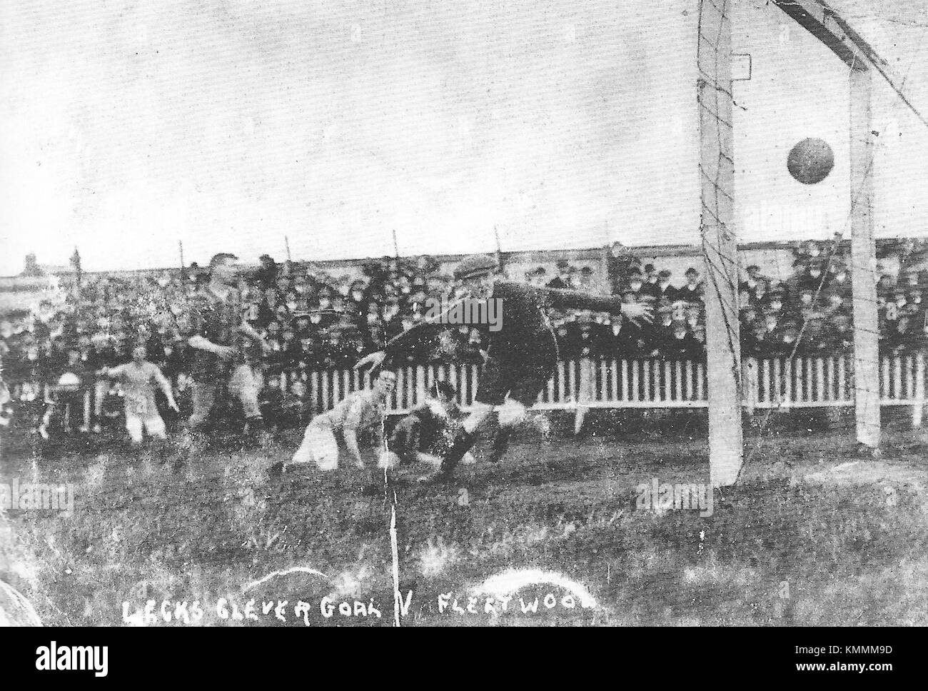 This image shows a historic football match between Tranmere Rovers and ...