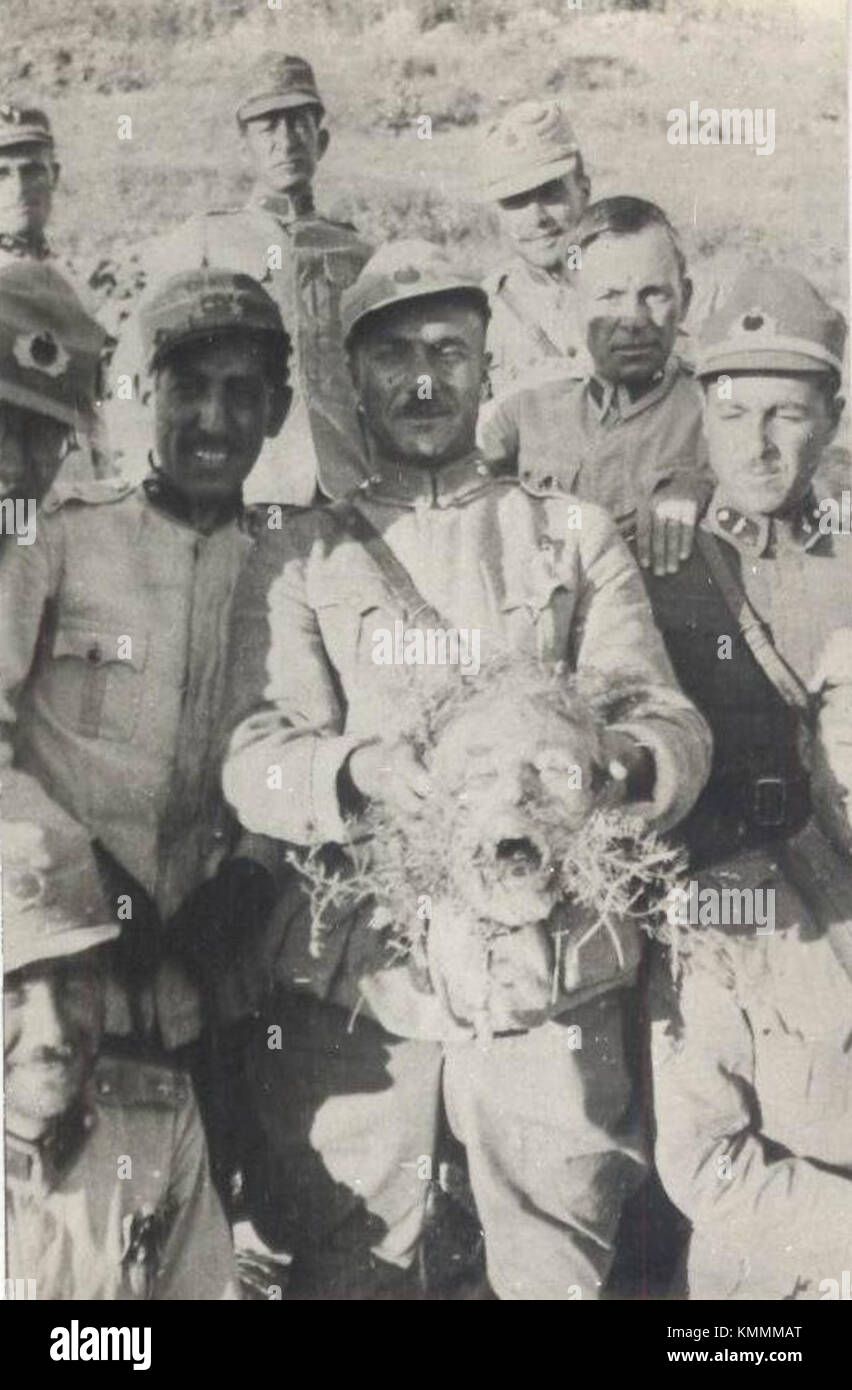 A historical photograph showing Turkish soldiers during a military ...