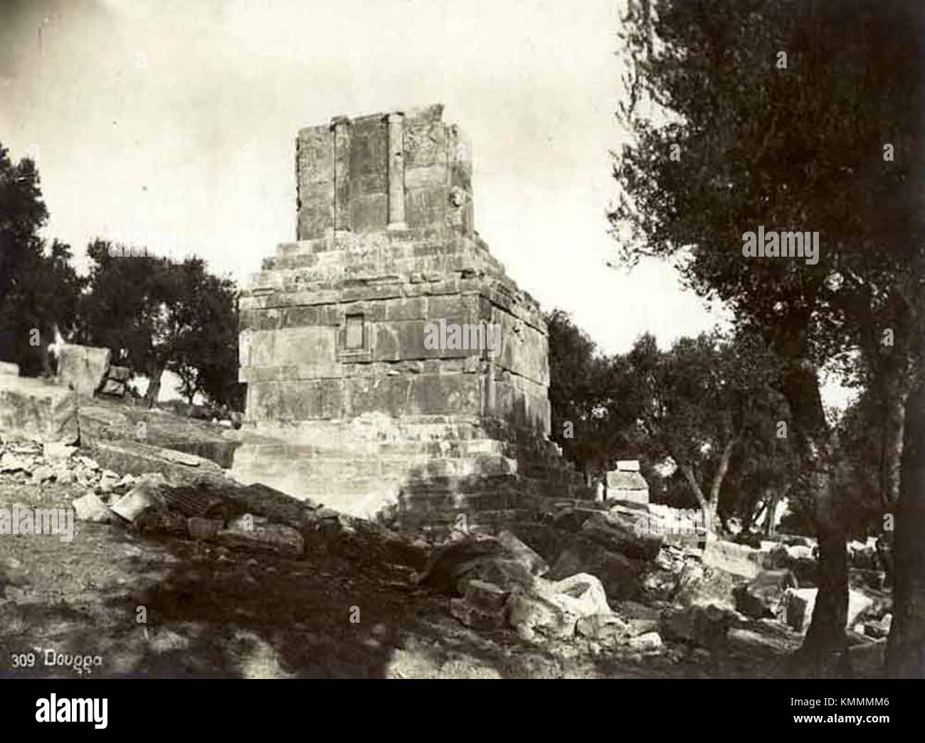 The 1900 Monument in Dougga, Tunisia, commemorates a significant ...