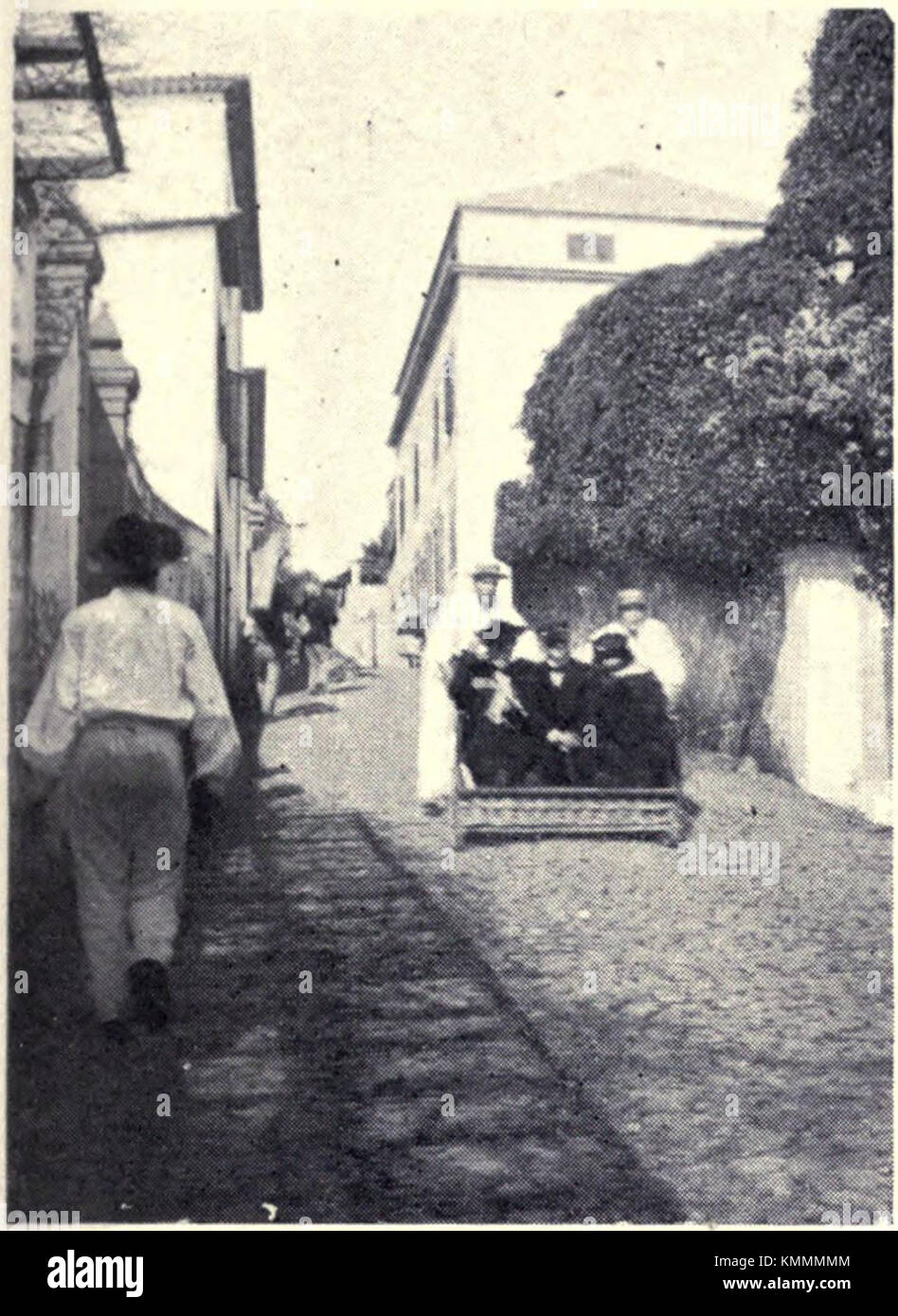 A photograph from 1909 showing a running carro (cart) on Monte Road in ...