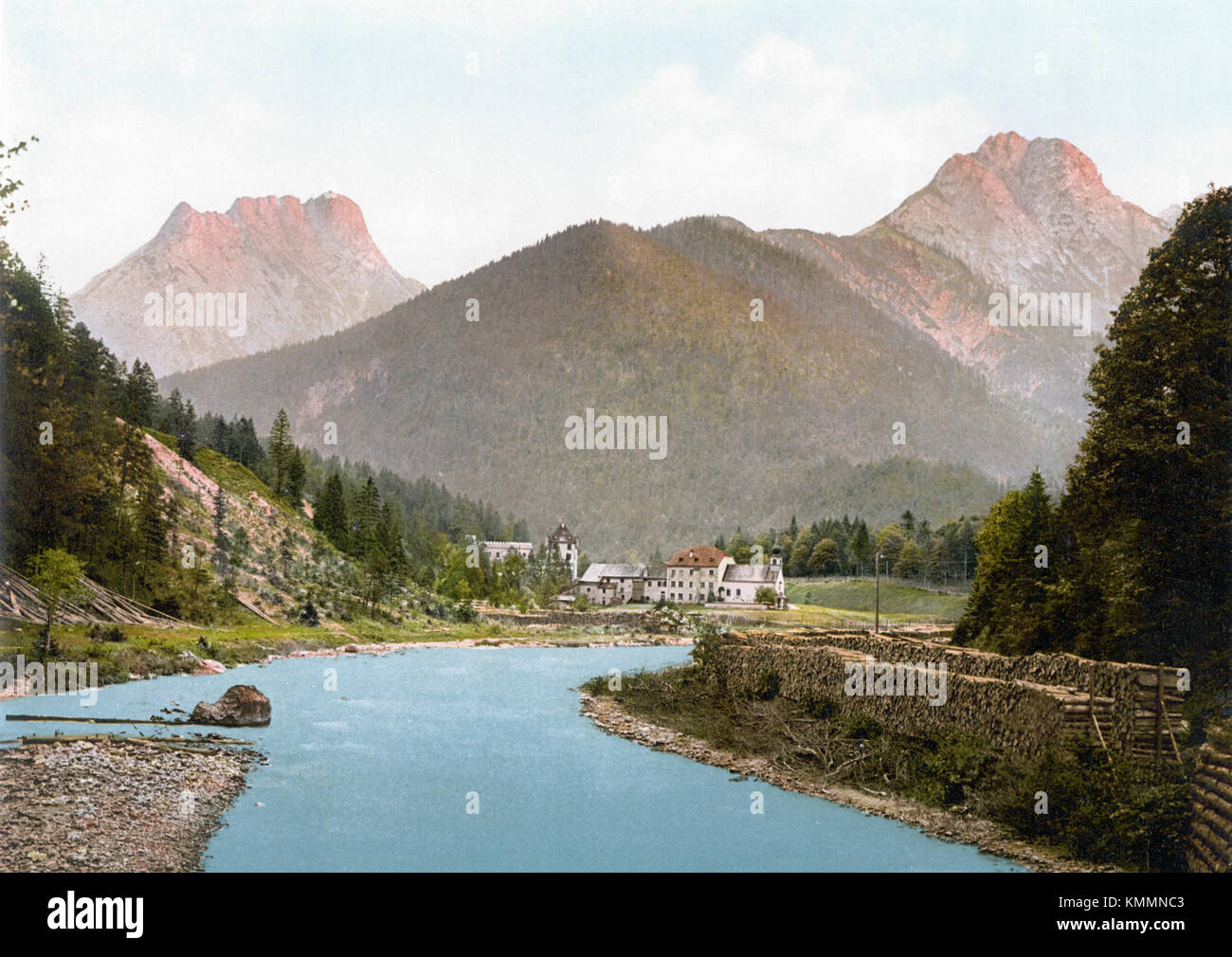 Hinterriss, a small village in Austria, captured in a 1900 photograph ...