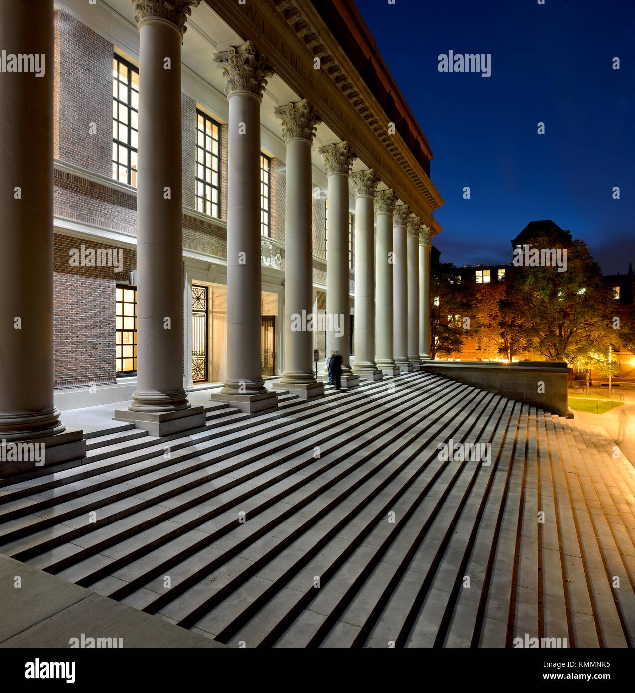 College library at night Stock Photo - Alamy