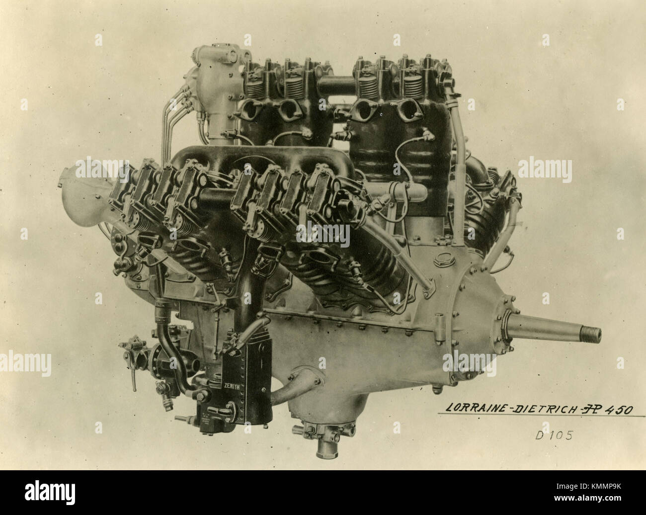 Aircraft engine Lorraine Dietrich HP 450, France 1920s Stock Photo - Alamy