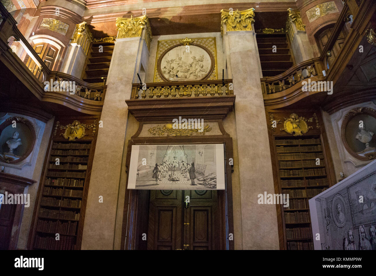 Interior of the Austrian National public Library in Vienna, Austria ...