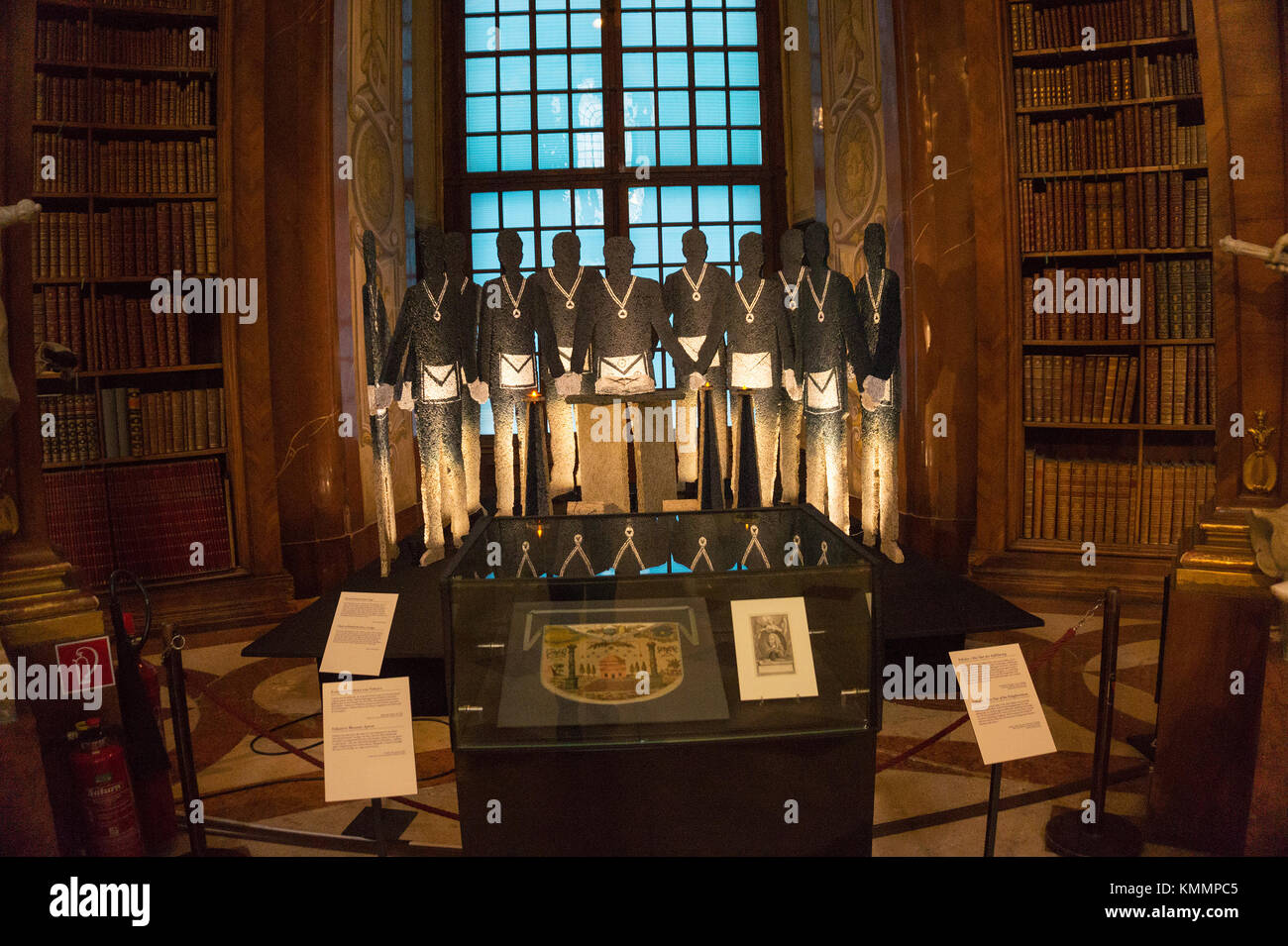 Masonic symbols and books exposed in the National public library of ...