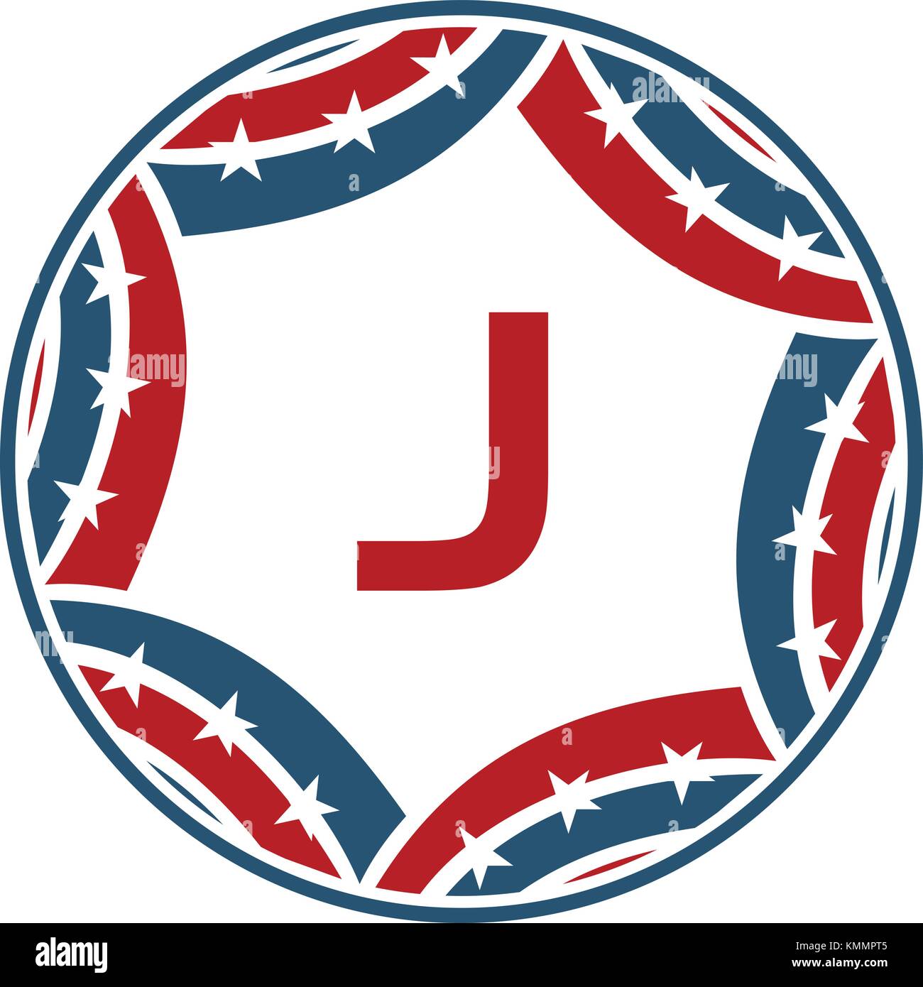 Ribbon Circle Star Initial J Stock Vector Image & Art - Alamy