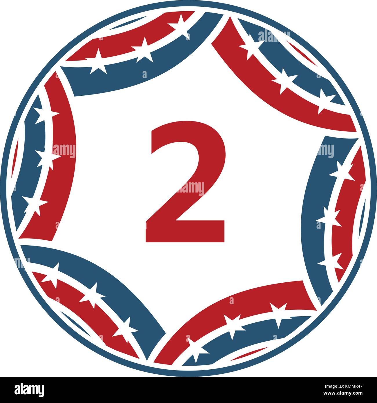 Ribbon Circle Star Number 2 Stock Vector Image & Art - Alamy