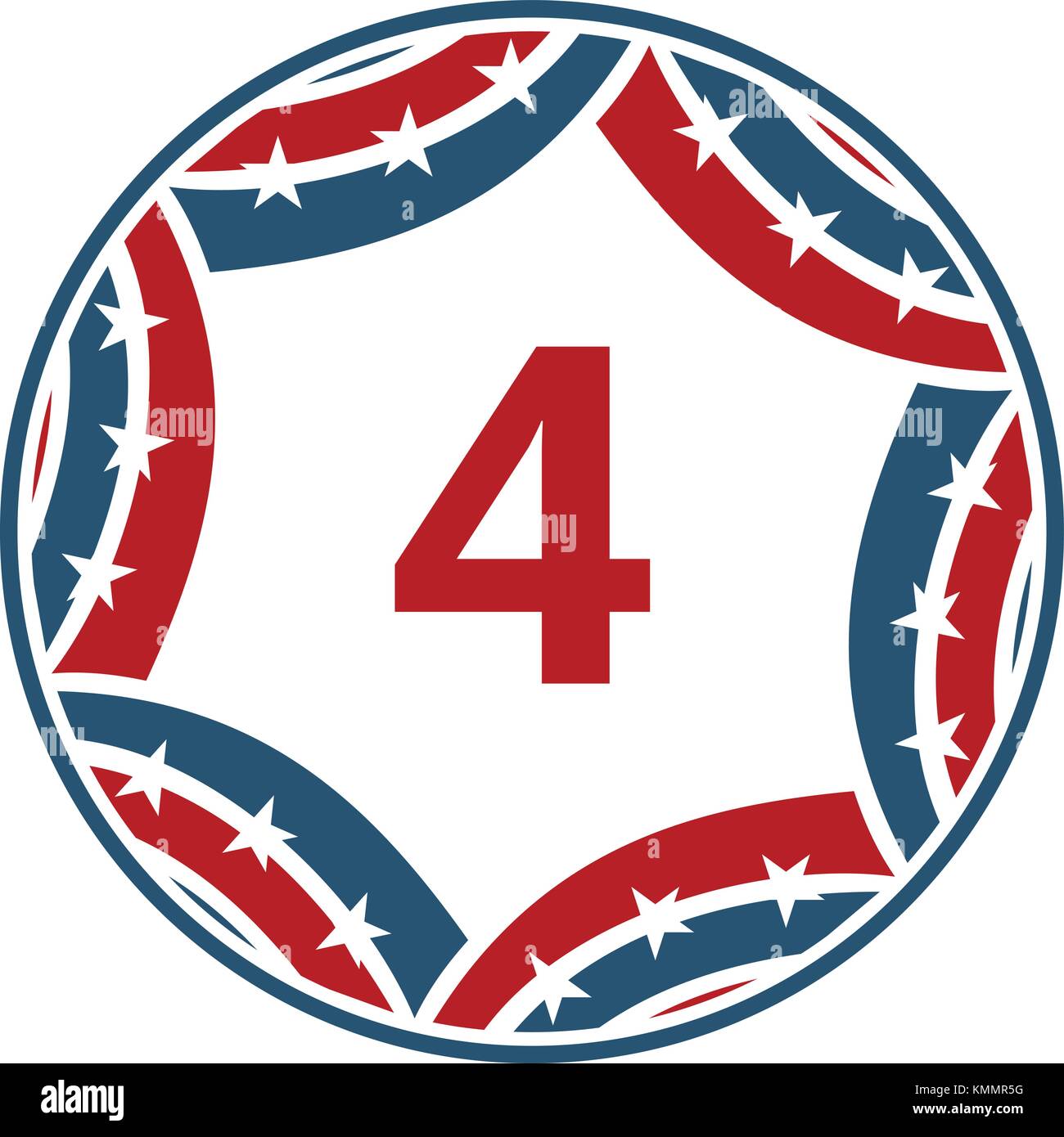 Ribbon Circle Star Number 4 Stock Vector Image & Art - Alamy