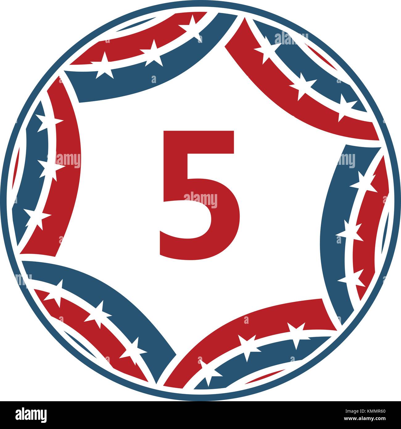 Ribbon Circle Star Number 5 Stock Vector Image & Art - Alamy