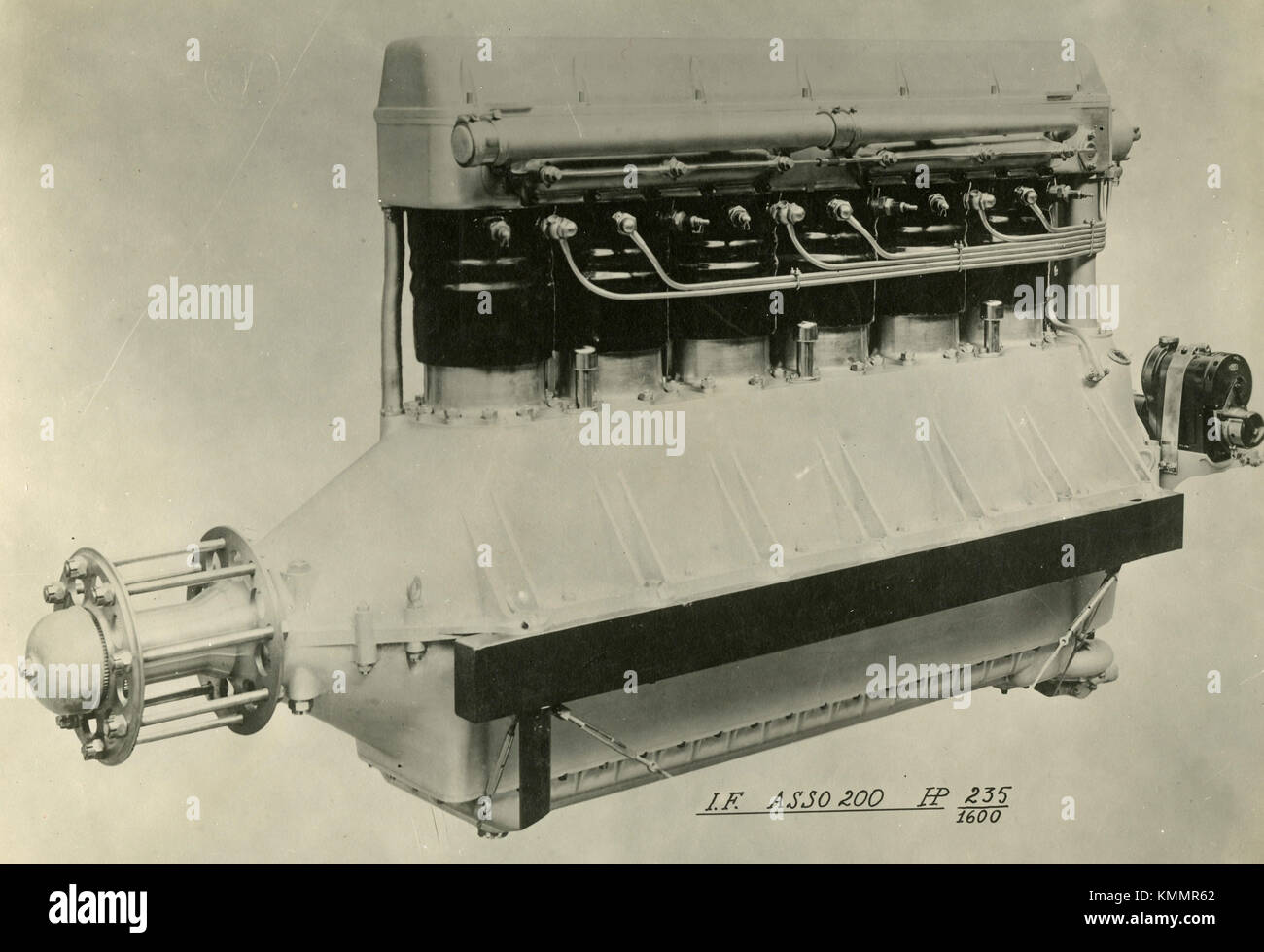 Aviation engine Isotta Fraschini Asso 200, HP 235, Italy 1920s Stock ...