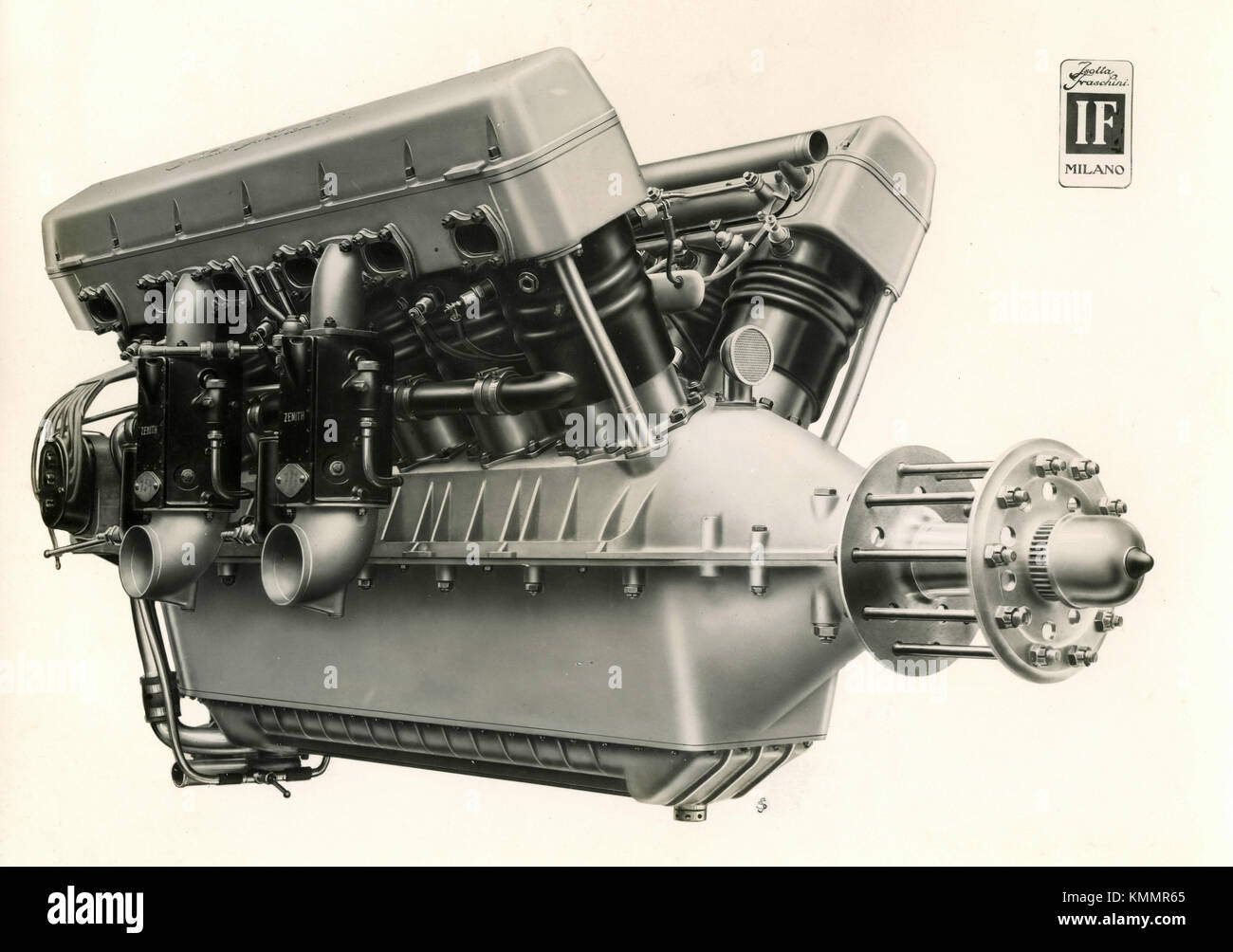 Aviation engine Isotta Fraschini Asso 500, Italy 1920s Stock Photo - Alamy