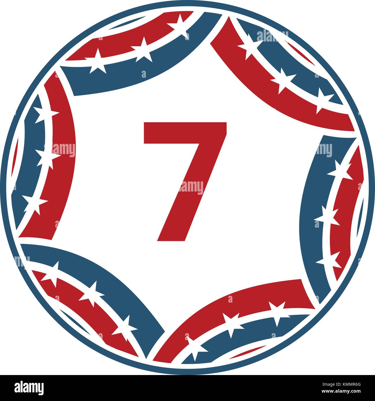 Ribbon Circle Star Number 7 Stock Vector Image & Art - Alamy