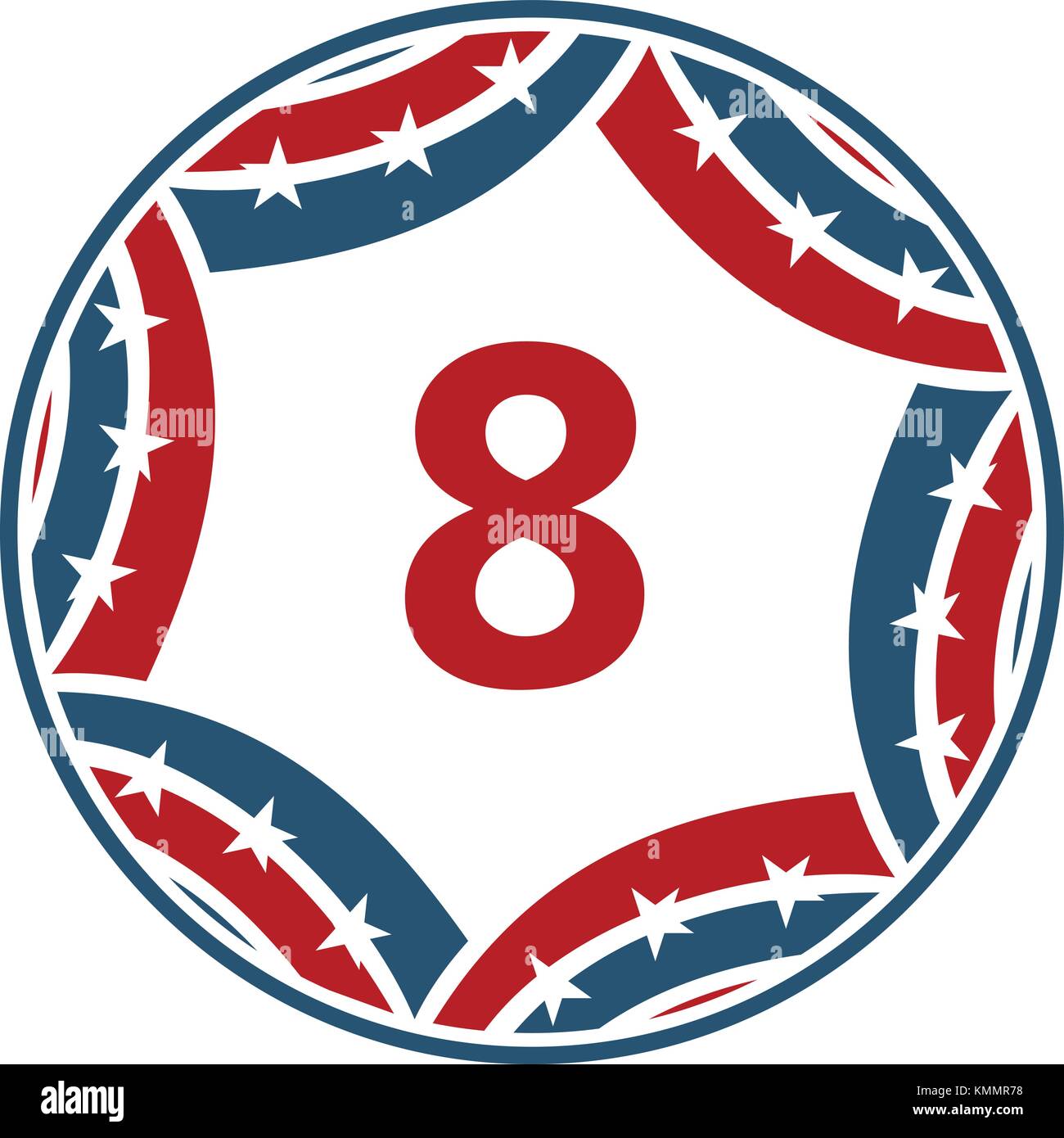 Ribbon Circle Star Number 8 Stock Vector Image & Art - Alamy