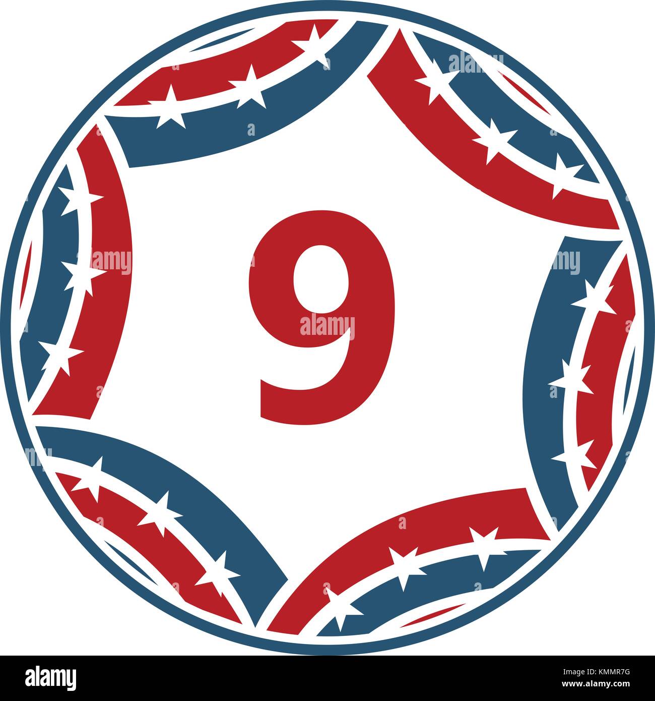 Ribbon Circle Star Number 9 Stock Vector Image & Art - Alamy