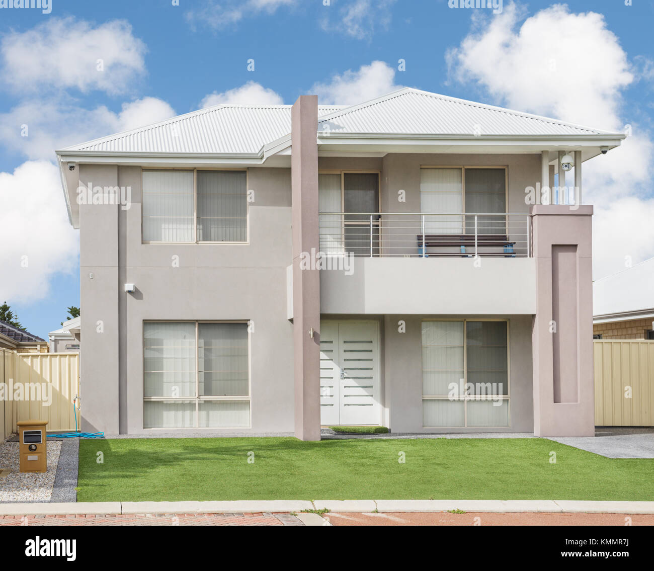 typical facade of a modern suburban house at noon Stock Photo - Alamy