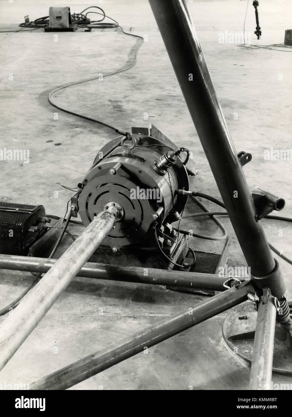 Resonance test of the nose of the aircraft at Bristol Britannia factory ...